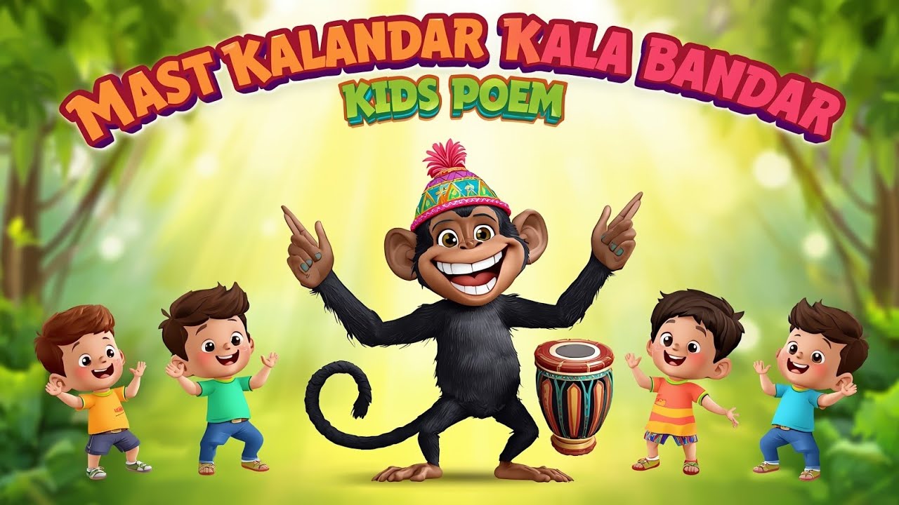 Mast Kalandar Kala Bandar | Hindi Cartoon Rhyme for Children | Kids ...