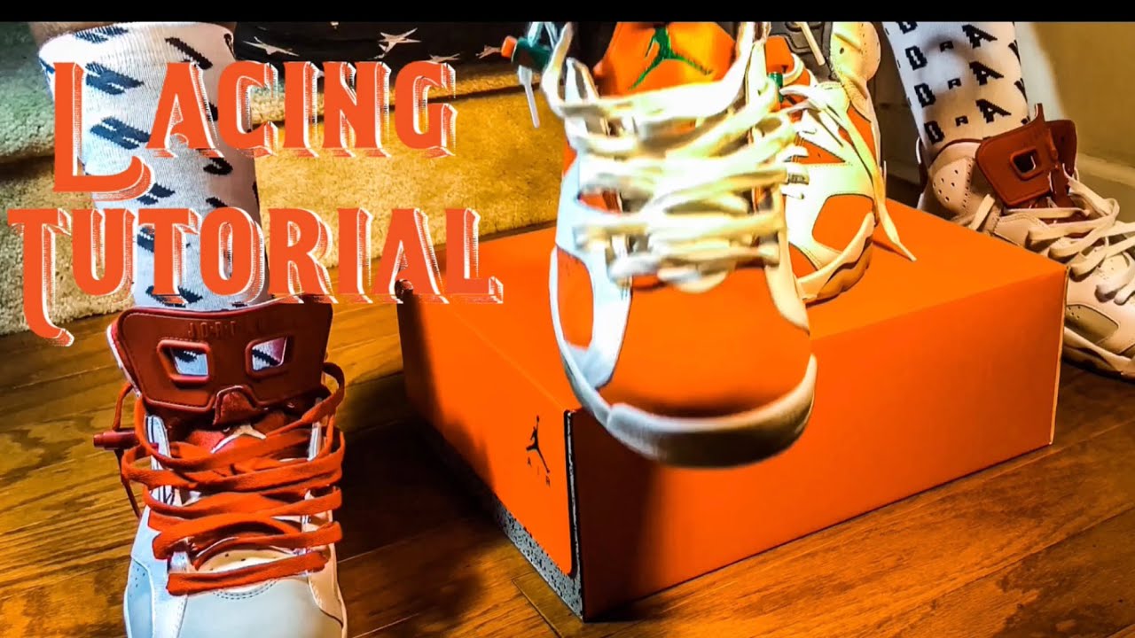 New Jordan 6 Lacing Tutorial - YouTube