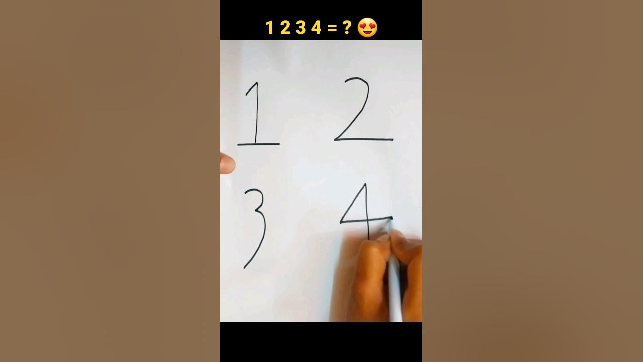| 1 2 3 4 drawing | tricky drawing | easy drawing | #ytshorts #tricks #shorts #art - YouTube