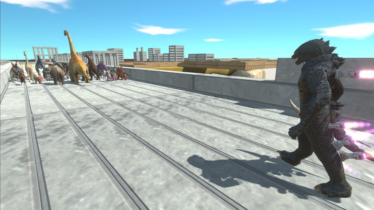 Escape from Godzilla Human - Animal Revolt Battle Simulator - YouTube