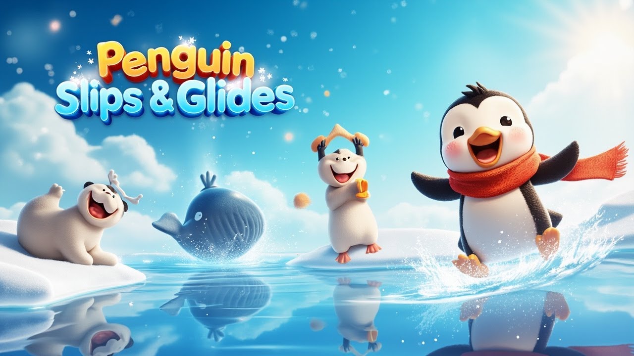 Penguin Slips and Glides 🐧 | Fun 3D Winter Song for Kids | Baby Sing ...