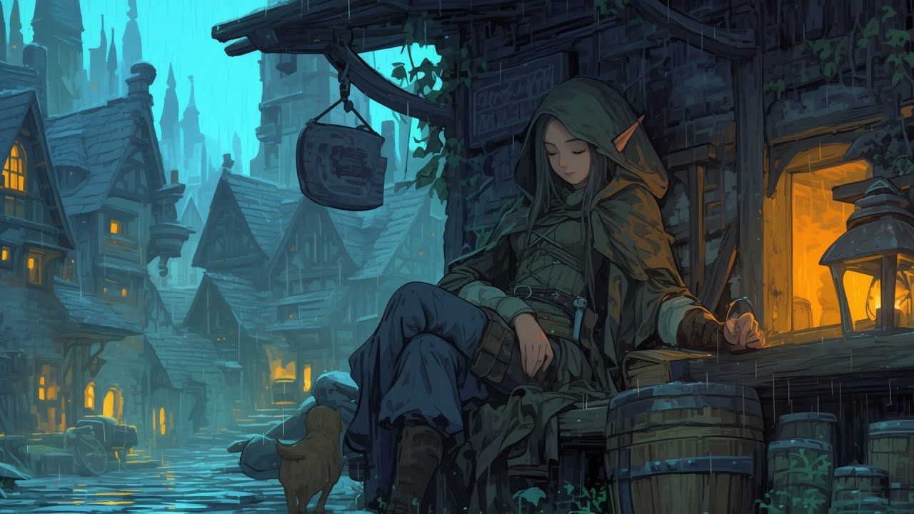 Relaxing Medieval Music - Rain Sounds, Fantasy Bard/Tavern Ambience ...