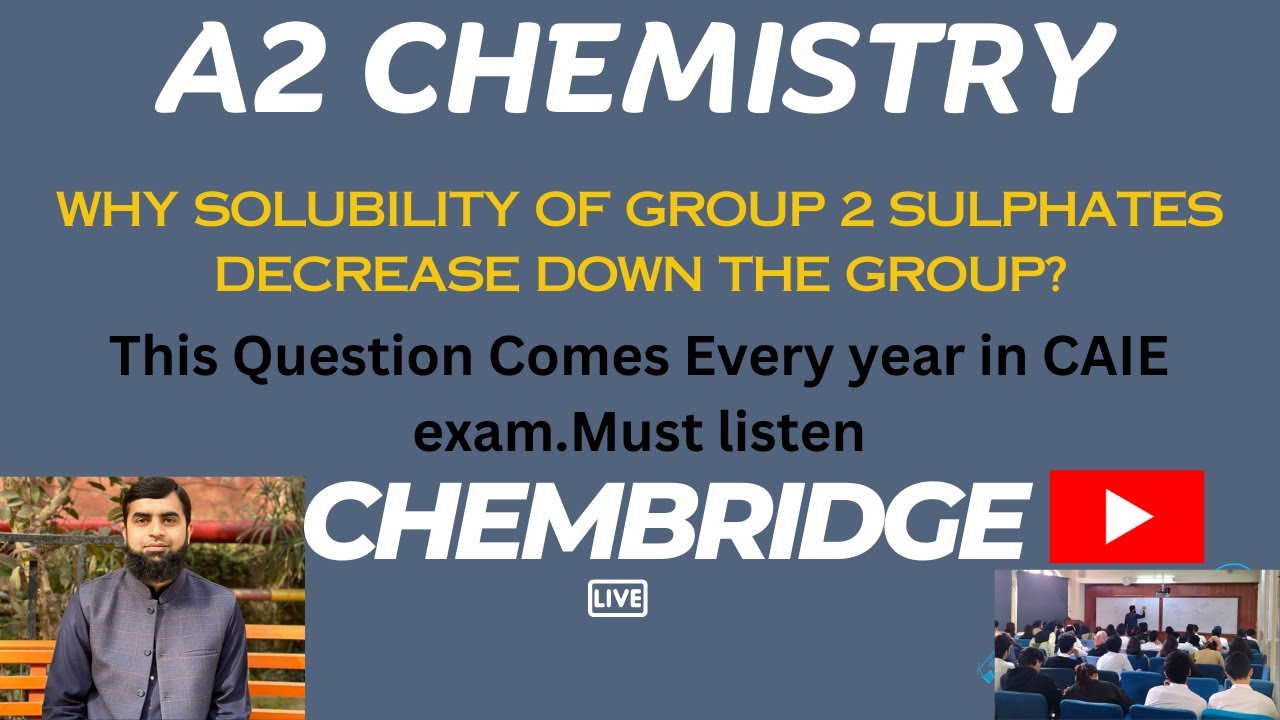 Most Important Question of paper 4, Explain the trend of solubility of ...