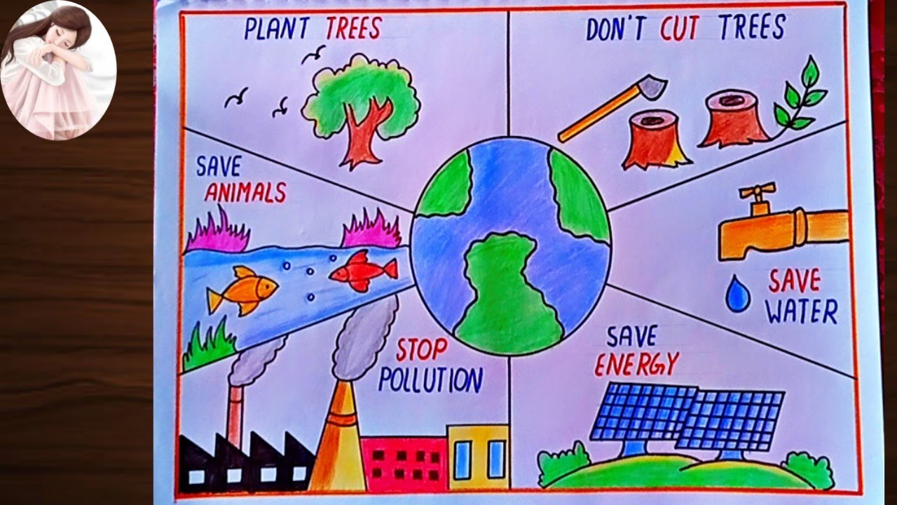 Save Earth Environment Drawing | World environmental health day poster ...