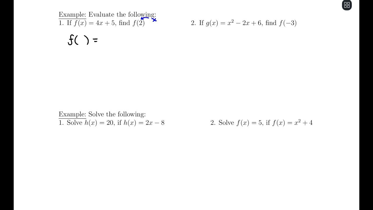 Introduction to Functions Part 1 - YouTube