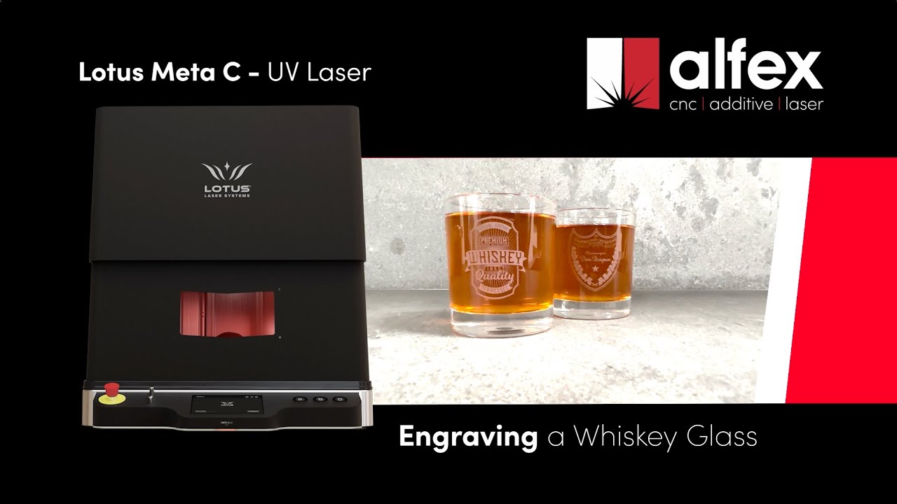 Engraving glass with the Lotus Meta C-UV Laser - YouTube