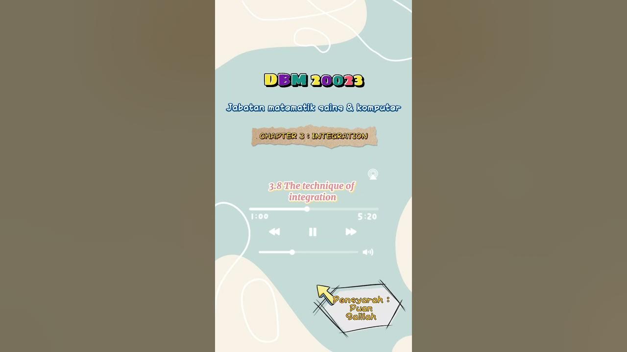 CHAPTER 3: INTERGRATION (The technique of integration) - YouTube