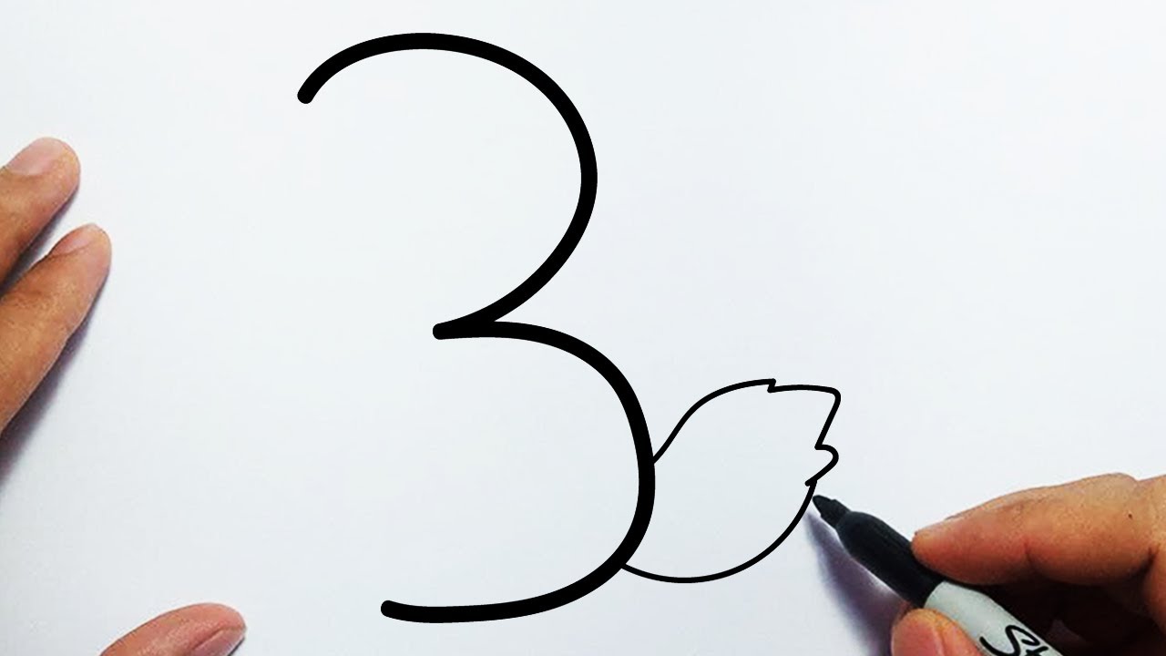 How To Draw A Rabbit Easy _ Rabbit Drawing From Number 3 Step By Step ...