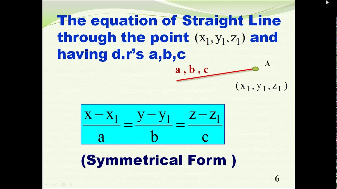 Straight Line - Part 1 (3D Geometry) - YouTube