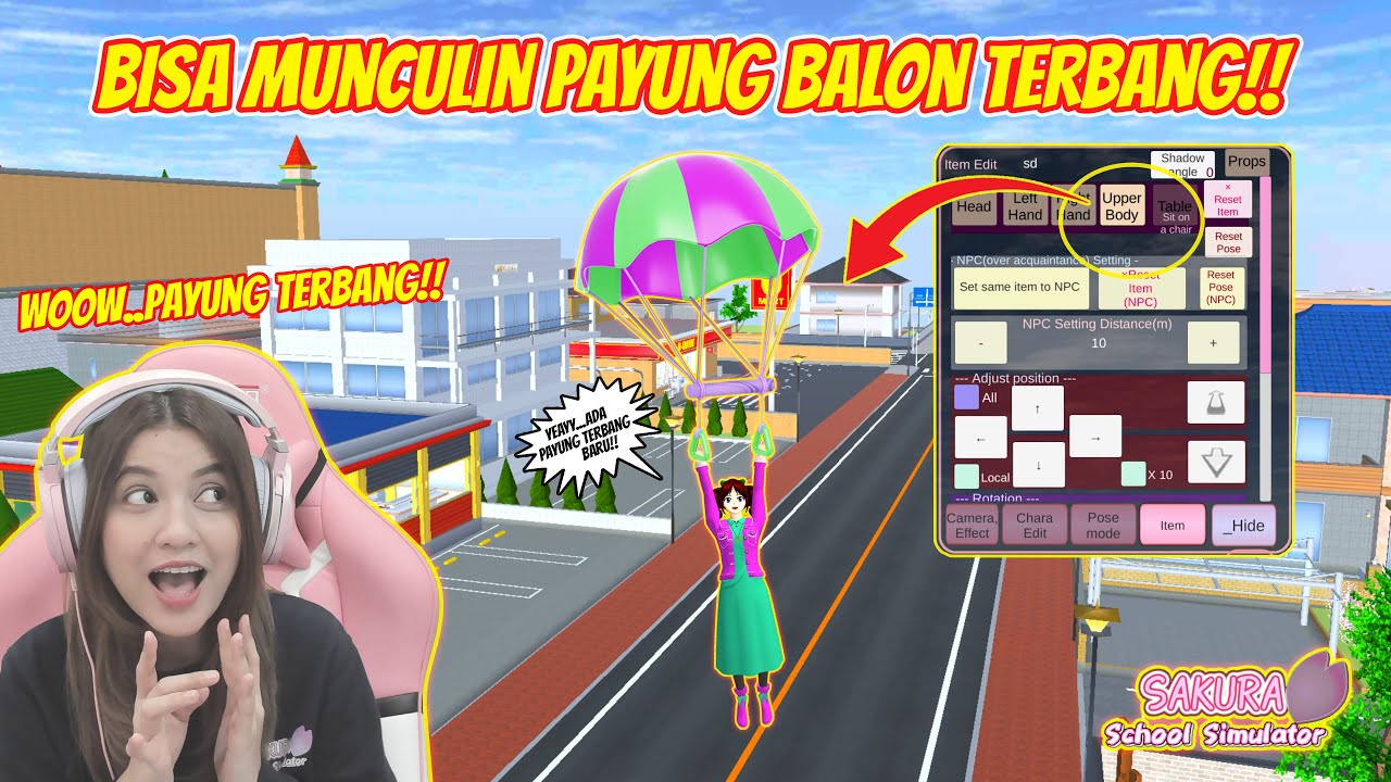 CARA MUNCULIN PAYUNG BALON UDARA BARU!! SERUU BANGET!! SAKURA SCHOOL SIMULATOR-PART 589 - YouTube