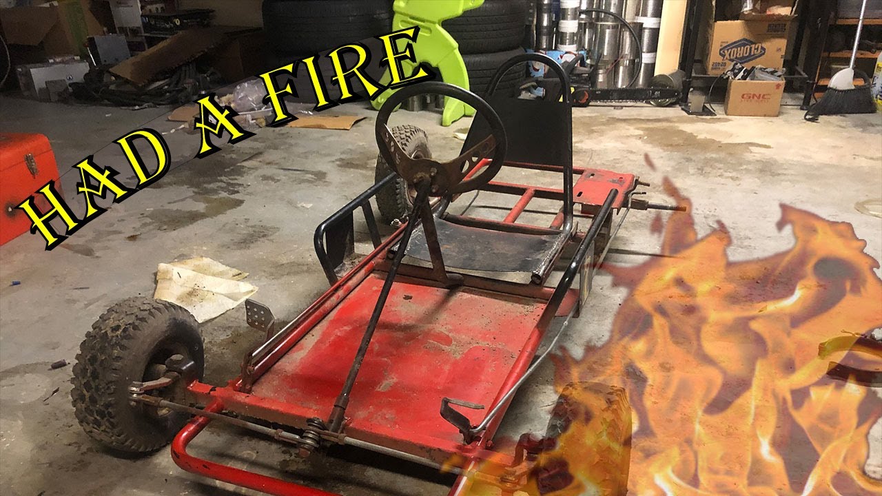Rebuilding go kart pt.1 (fire started in basement) - YouTube