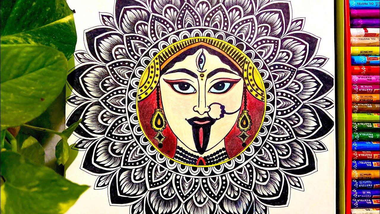 Goddess Kali Maa Mandala Art | How to Draw kali Maa Mandala Art | How ...