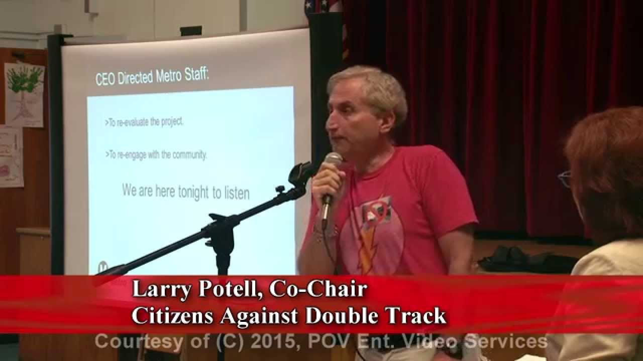No Double Track, August Metro Meeting, Co-Chair Larry Potell - YouTube
