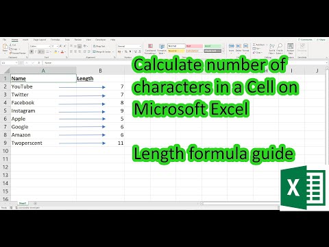 Calculate number of characters in a cell on Excel (Use Length Formula)