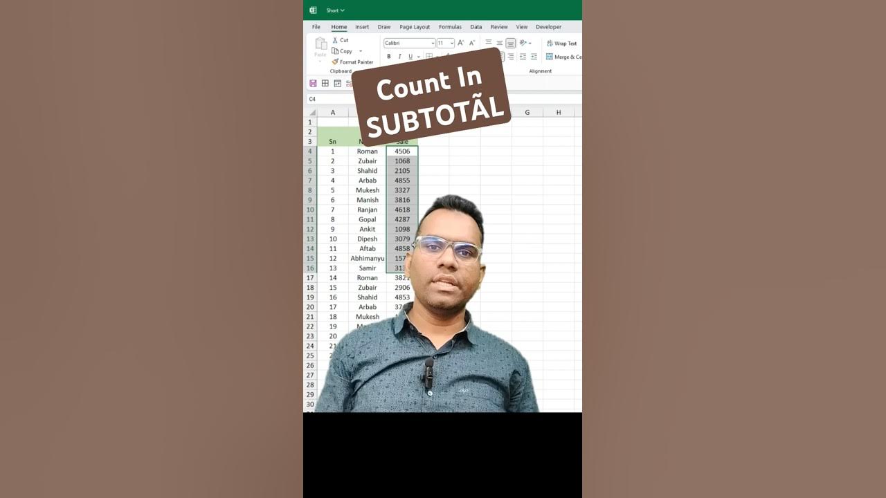 count in subtotal #excel #spreadsheetmagic #exceltips #exceltricks #shorts #video #education ...