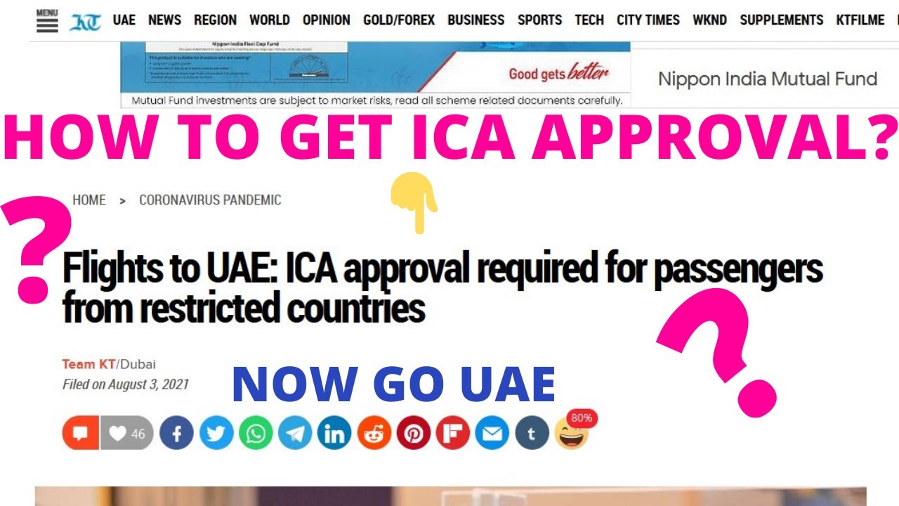 ICA approval latest Update and India to Dubai Flight News Today also ...