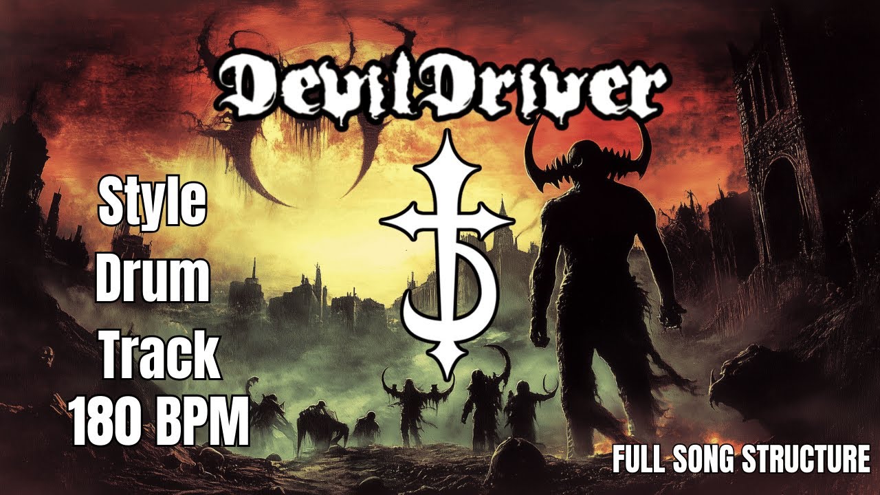 DevilDriver-Inspired Drum Track – 180 BPM | Relentless Groove Metal Ripper - YouTube