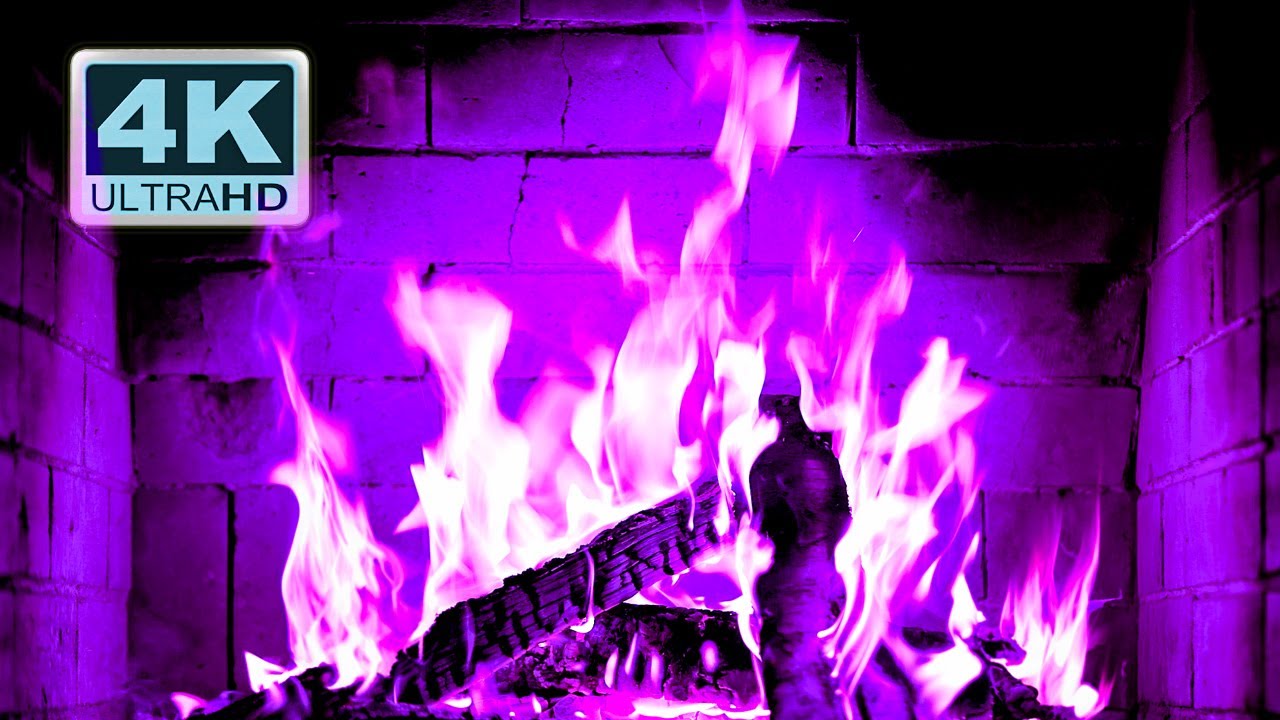 🔥 PURPLE FIREPLACE 4K Ultra HD - YouTube