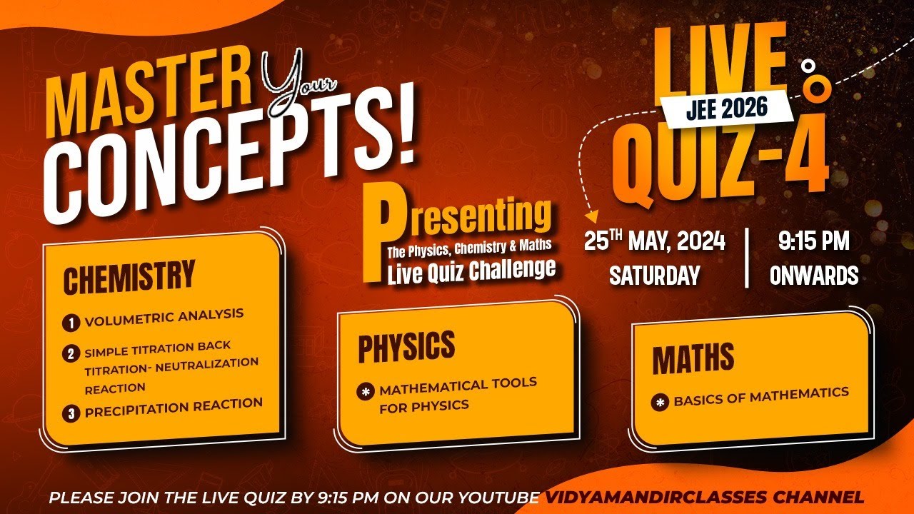 ⚡️Live Quiz Challenge 4 -JEE 2026🚀Join Now and🚀Test Your Skills with ...