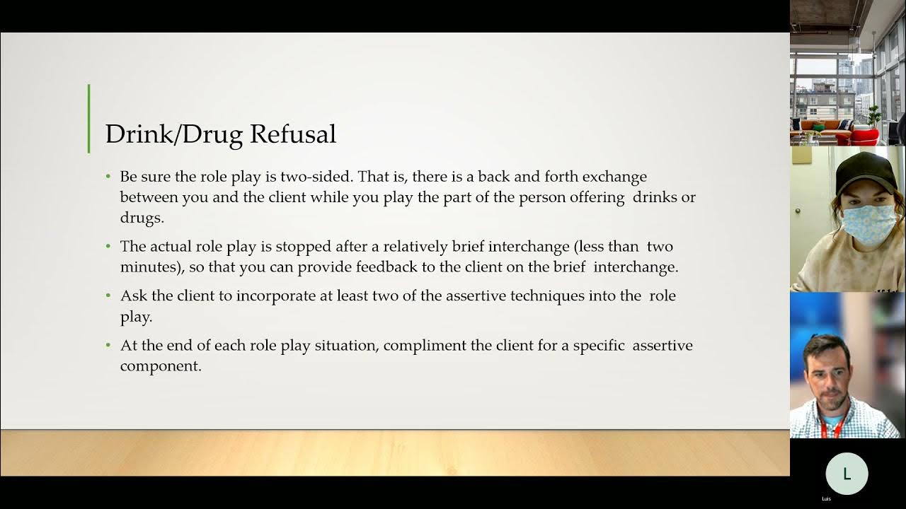 Relapse Prevention Drug Refusal Skills - YouTube
