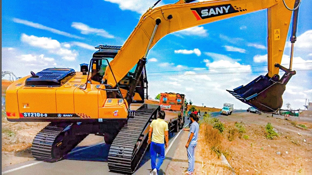 New Sany 210 Unloading time's amazing operation. - YouTube