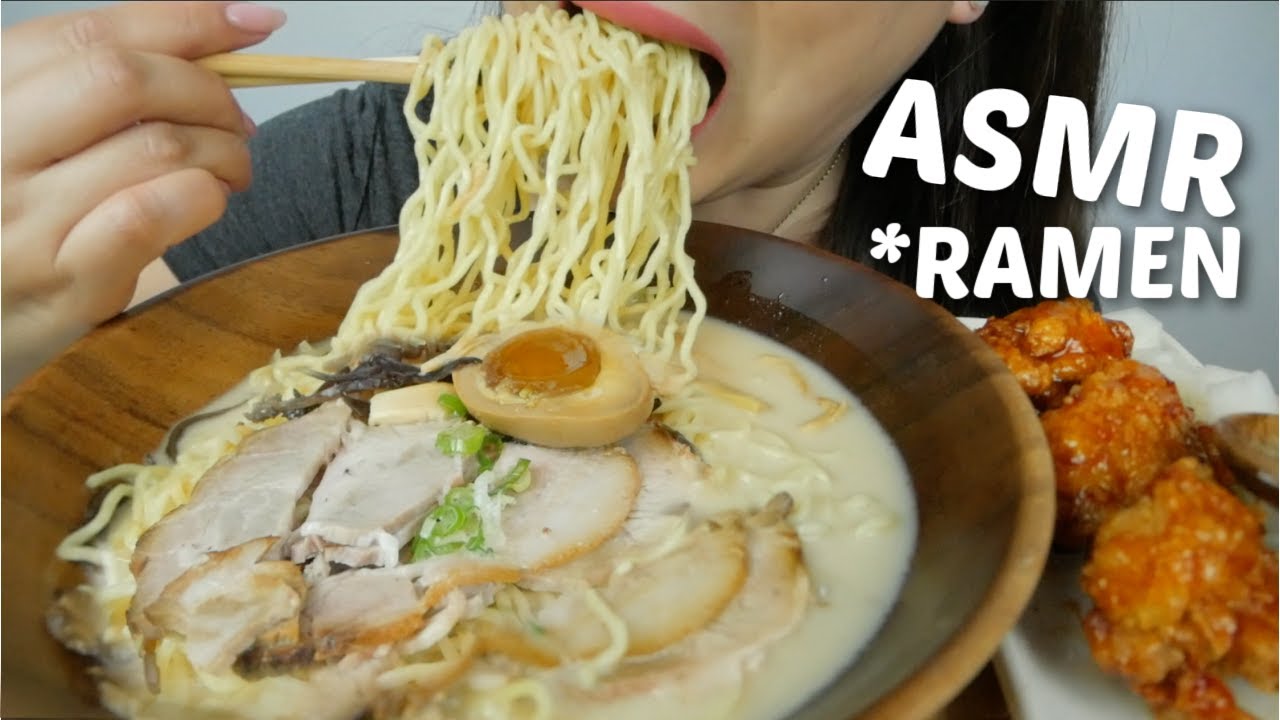 Japanese CREAMY RAMEN Noodles with KOREAN Fried Chicken *Relaxing ...