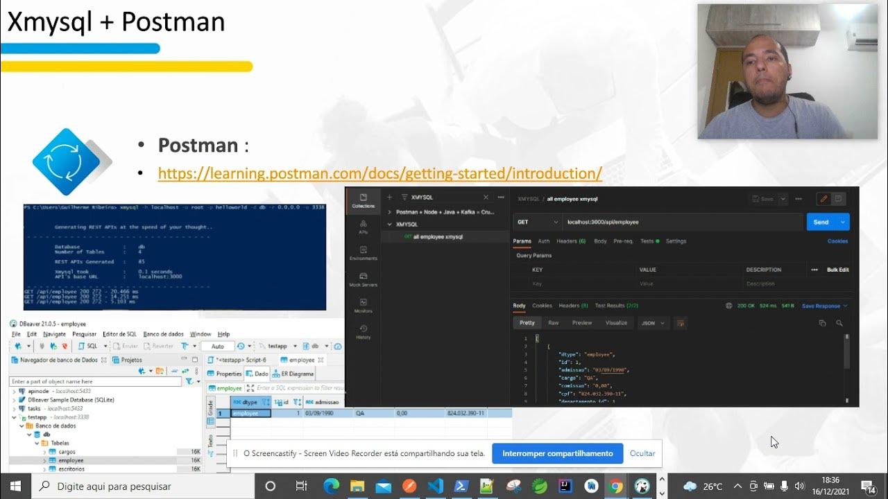 GUI TALK - DEZ/2021 - DOCKER + MYSQL + XMYSQL + POSTMAN - POSTMAN - YouTube