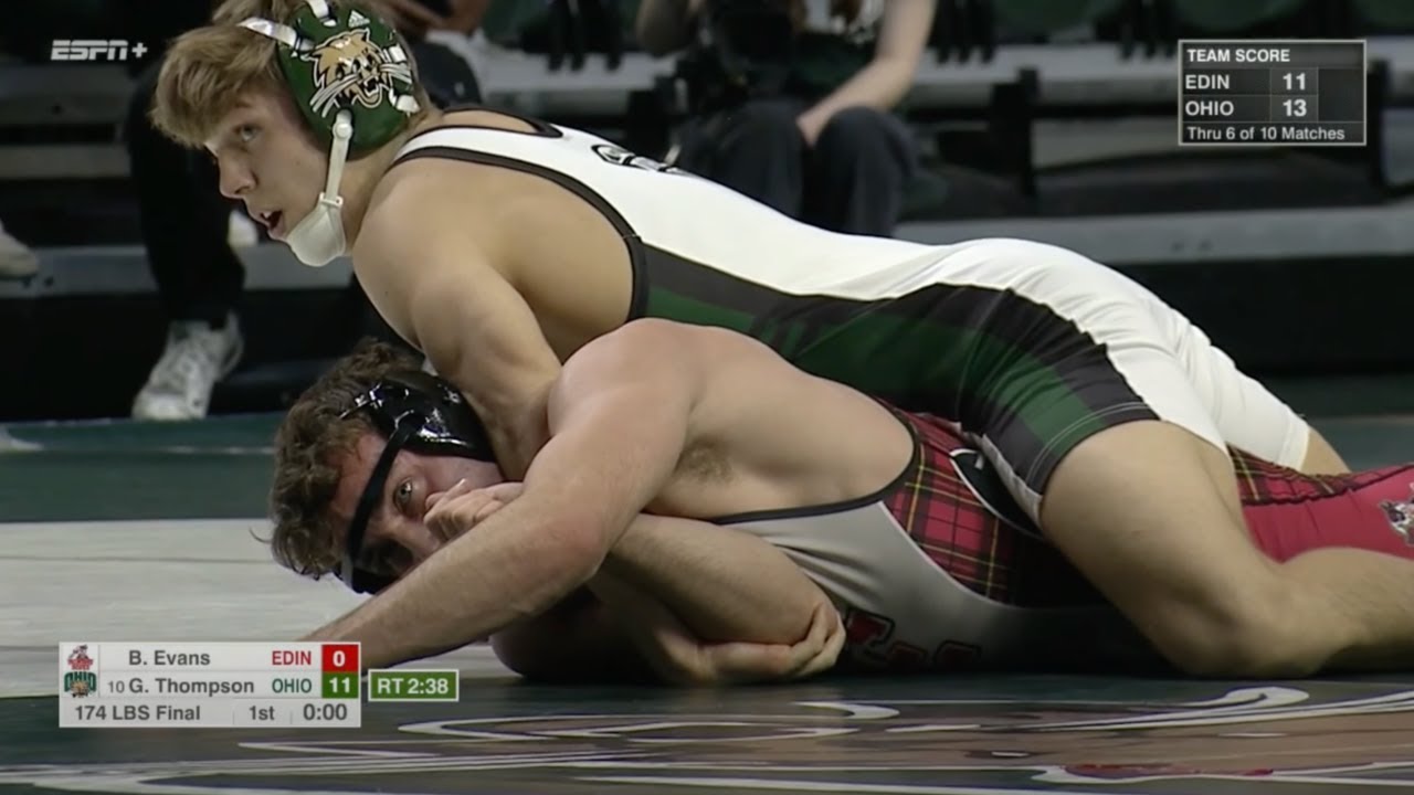 174lbs Garrett Thompson (Ohio) vs Brody Evans (Edinboro) - YouTube