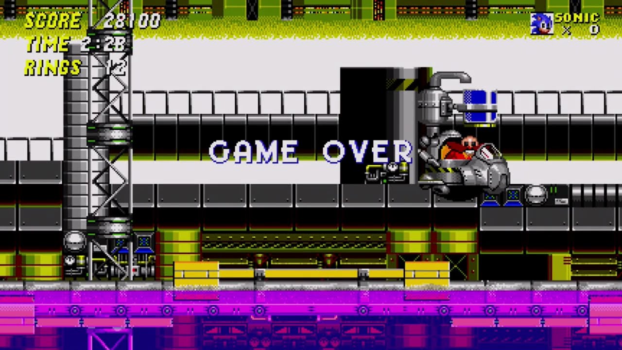 Sonic 2 game Over - YouTube