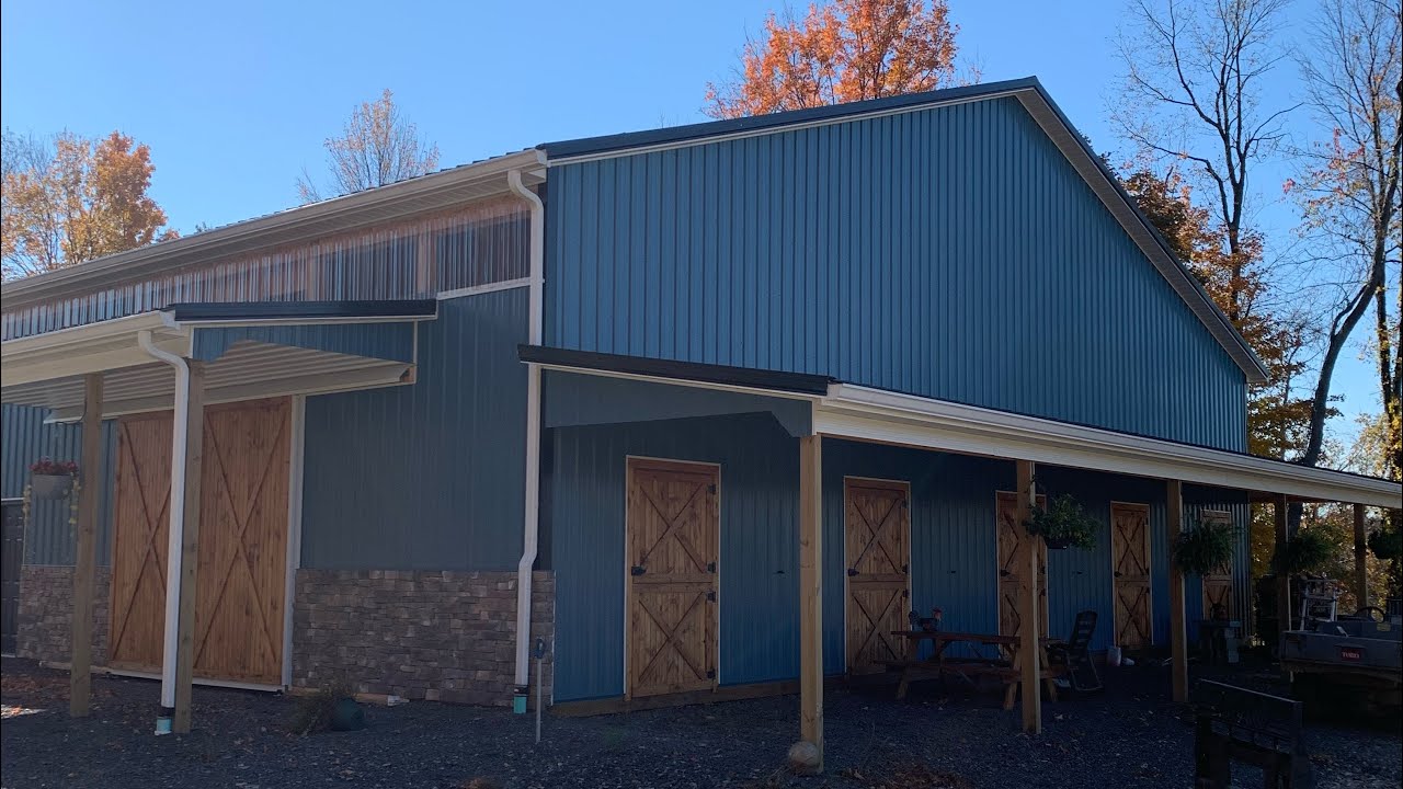 Big Pole Barn 100’x60’ In The Middle Of The Woods ! Final Touches - YouTube