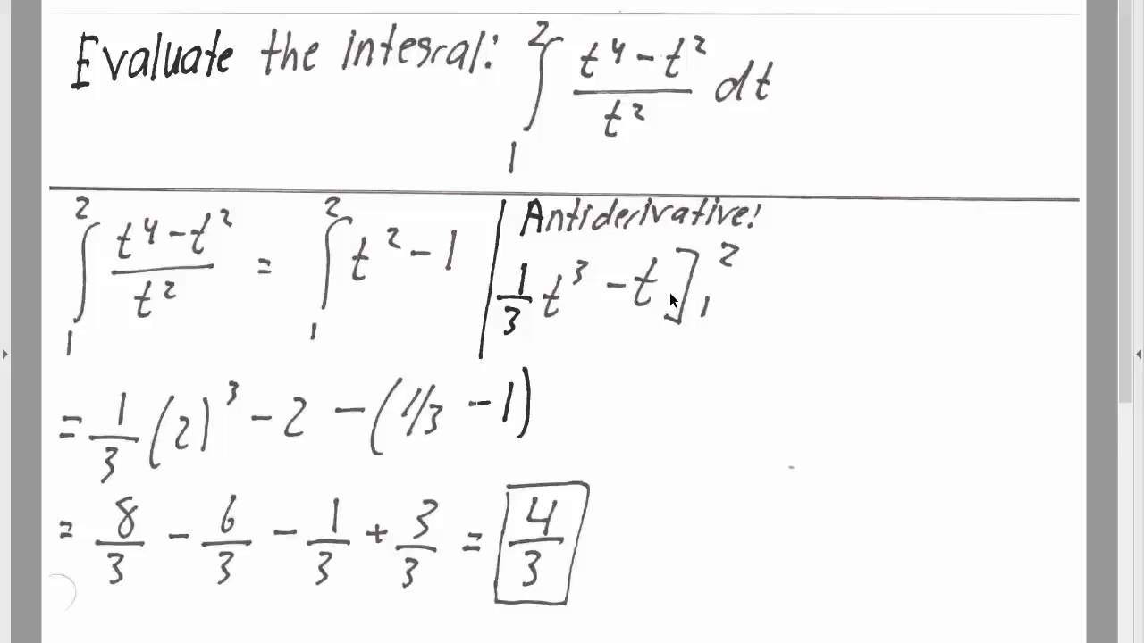 Calc 1: Evaluating Integrals (Solved by Hand) ptB - YouTube