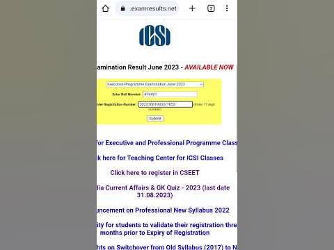 How to check cs executive june attempt exam result 2023|CS Executive ...