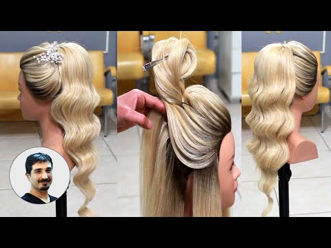 ATKUYRUĞU SU DALGASI GELİN SAÇI MODELİ, TOPUZ SAÇ MODELLERİ NASIL YAPILIR