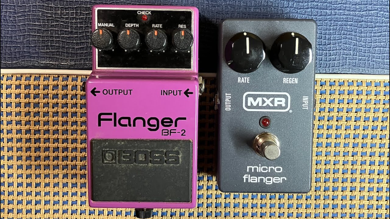 Flanger comparison BOSS BF-2 vs MXR M152 Micro Flanger into a Laney ...