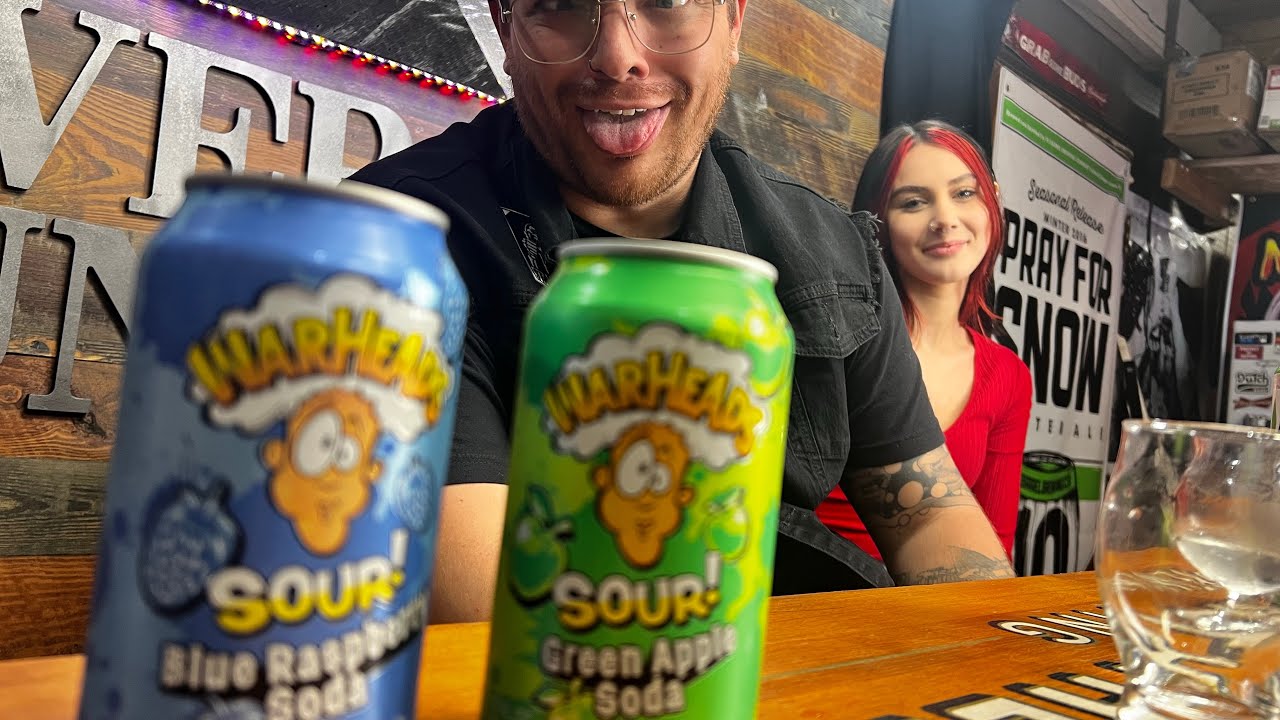 Warheads soda Blue Raspberry and Green Apple - YouTube