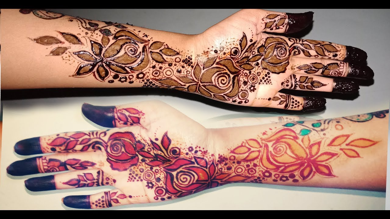 Red & black outlining mehndi design 2018 | Be You And Beauty - YouTube