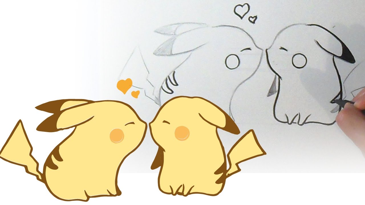 Eevee And Pikachu Kiss