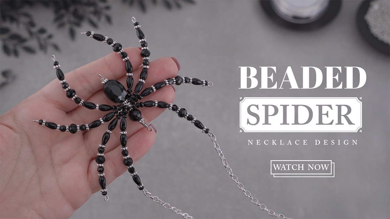 Handmade Crystal Necklace Tutorial: Beaded Wire Spider | DIY Gothic Jewelry Ideas 2025 - YouTube