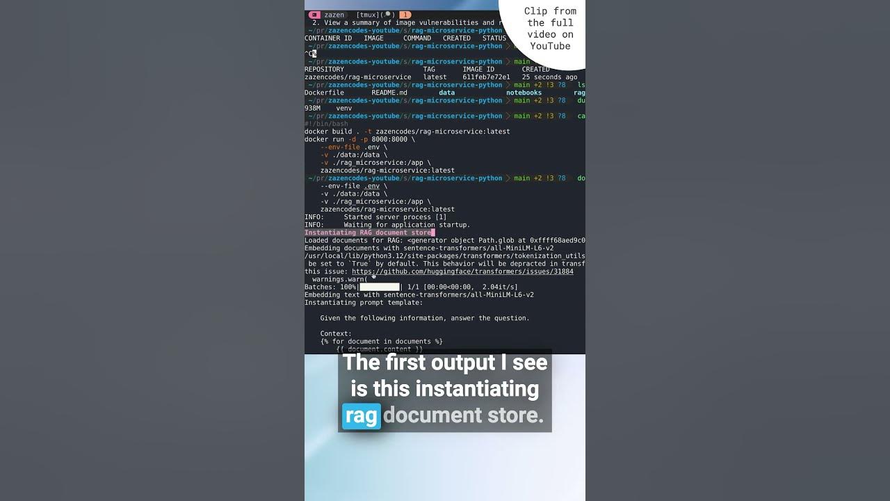 Running an AI app on Docker 🤖 Build a Python RAG Microservice - YouTube