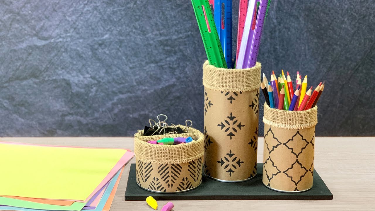 Teachers Desk Organizer Craft - YouTube