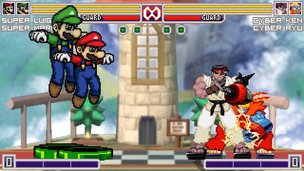 MUGEN - Super Mario & Super Luigi vs. Cyber Ryu & Cyber Ken - Download ...