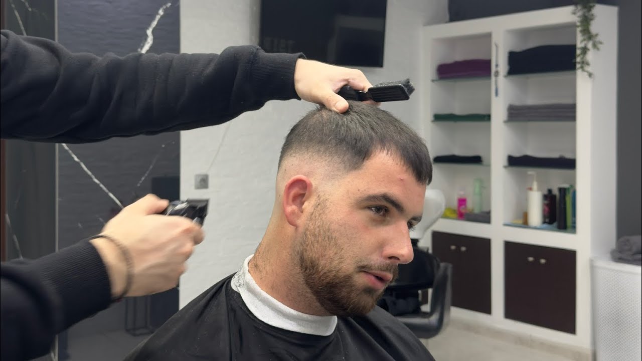 LONG BUZZ CUT x HIGH FADE x GOATEE BEARD TRIM - YouTube