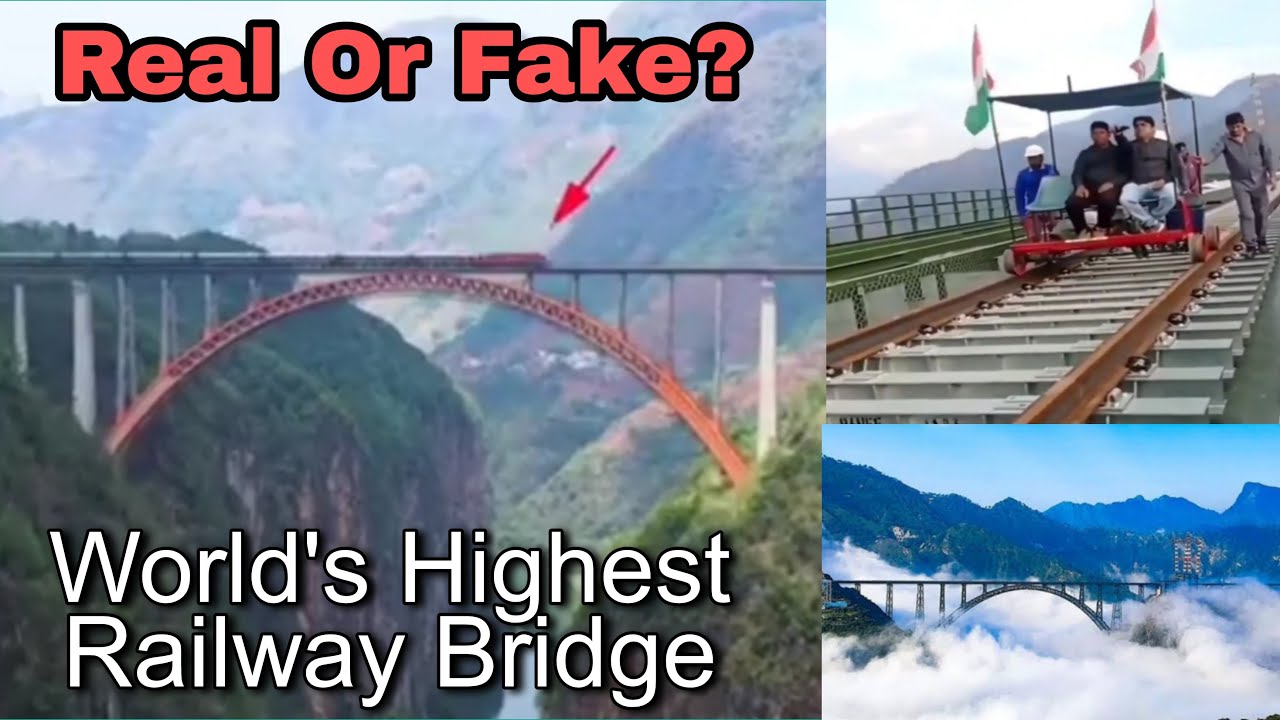 USBRL | World's Highest Railway Bridge | Railway Arch Bridge Reasi ...
