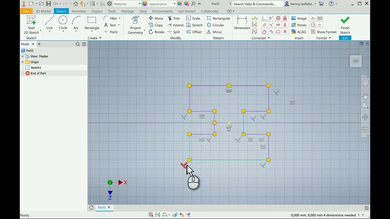 Autodesk Inventor - Manueel sketch constraints plaatsen op een 2D ...