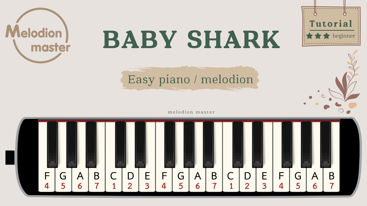 BABY SHARK : Melodion : Easy Piano Tutorial : Sheet Music - YouTube