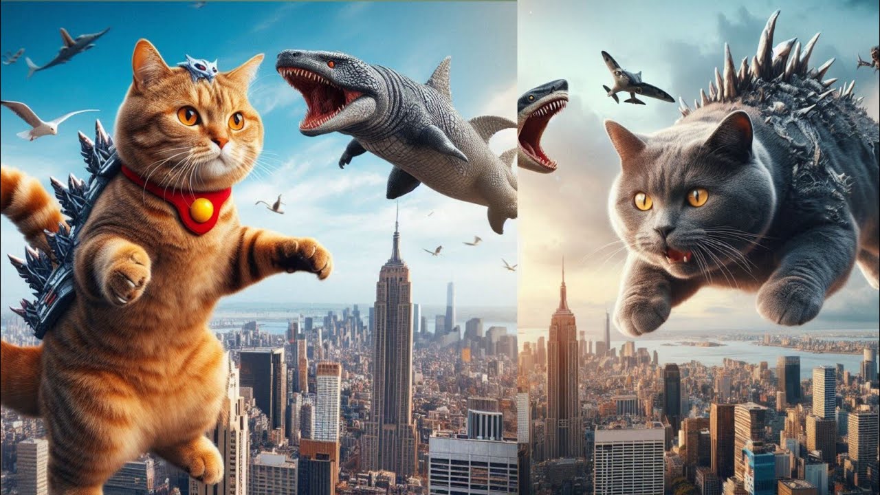 A Big Cat Attack The Big Building City|Cat Attack Video |Monster Cats ...