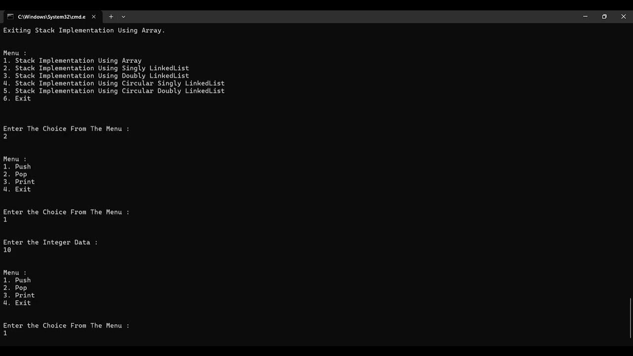 Stack Implementations Using Various Data Structures - YouTube