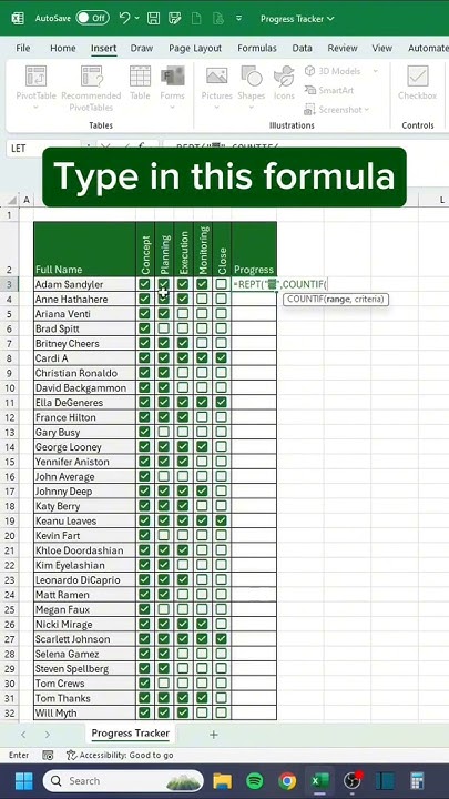 How to create Progress Bar tracker in Excel? - YouTube