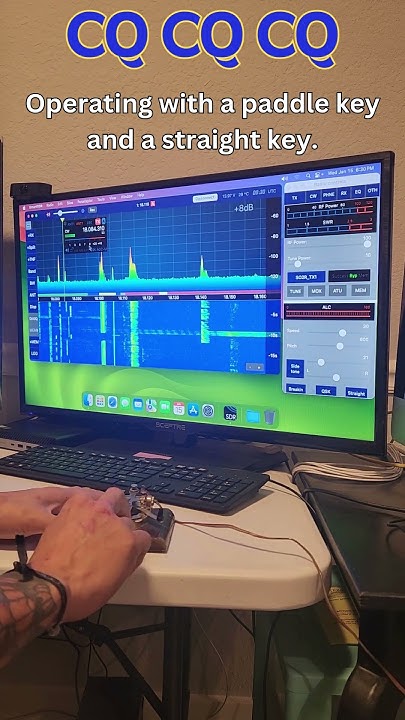 Calling CQ three times using two different Morse code keys: a paddle ...