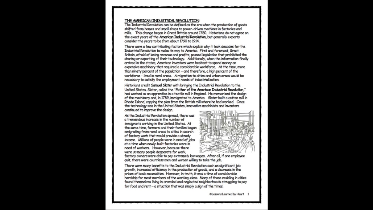 Industrial Revolution Reading 5th Grade Social Studies NTI Work - YouTube